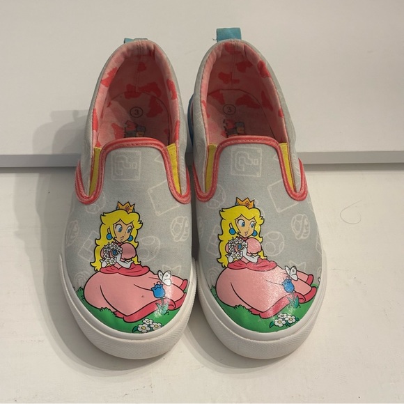 Nintendo | Shoes | Nintendo Princess Peach Slipon Sneakers Gray And ...
